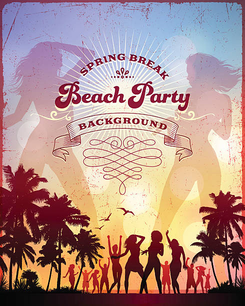 Beach Party Vintage Illustrations Royalty Free Vector Graphics And Clip