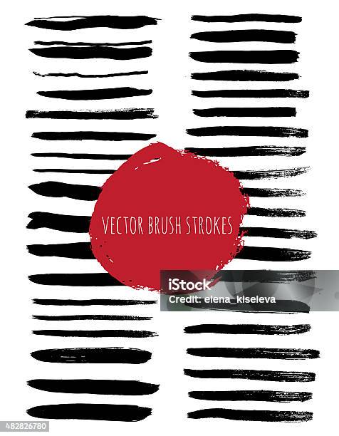 Vector Set Of Grunge Brush Strokes Collection向量圖形及更多2015年圖片 2015年 一個