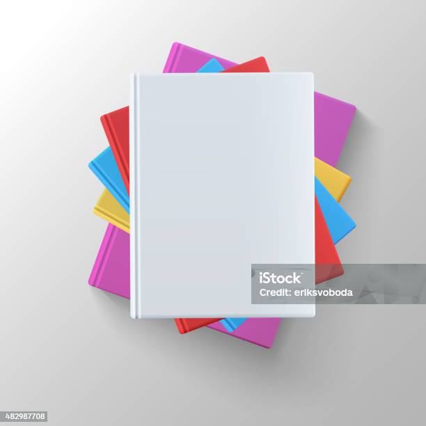 Tumpukan Buku Kosong Tampilan Atas Ilustrasi Stok Unduh Gambar