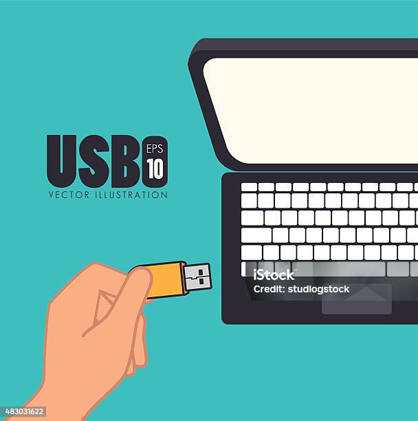 Usb 설계 벡터 일러스트레이션 2015년에 대한 스톡 벡터 아트 및 기타 이미지 2015년 Usb 케이블 개념 Istock