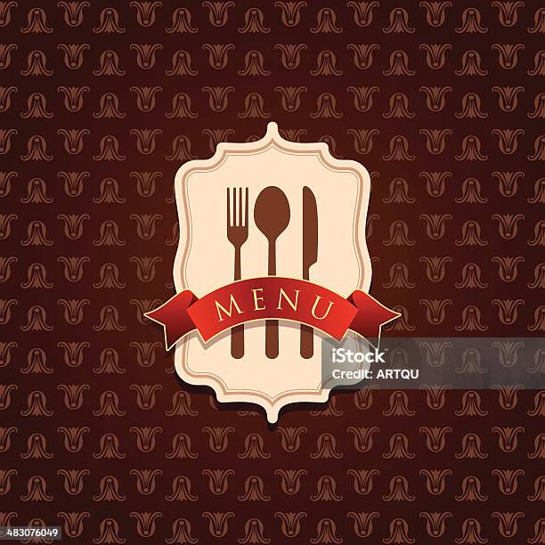 Illustration Of Template For Menu Card With Cutlery向量圖形及更多一個物體圖片 Istock