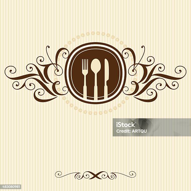 Illustration Of Template For Menu Card With Cutlery向量圖形及更多一個物體圖片 Istock