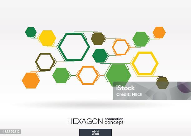 Vector Interactive Illustration Abstract Hexagon Background With
