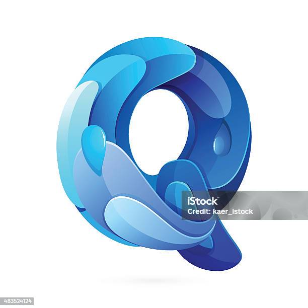 Q 알파벳 아이콘크기 Blue 저수시설 튀기다 및 떨어집니다 0명에 대한 스톡 벡터 아트 및 기타 이미지 0명 2015년