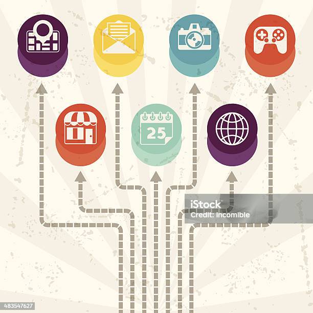 Social Media Concept Illustration In Flat Design Style Stock