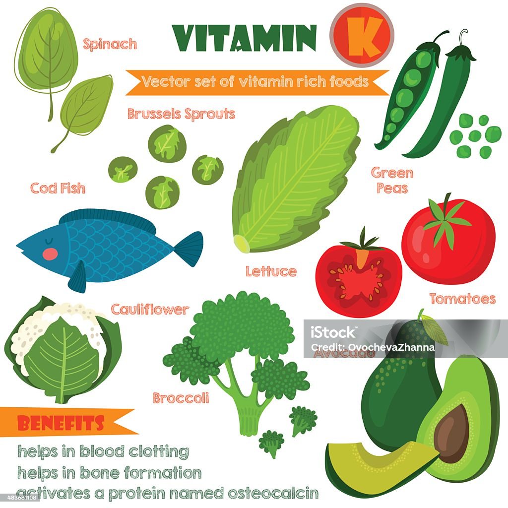 Vitamins And Minerals Foods Illustrator Set 12vector Set Of Vit Stock