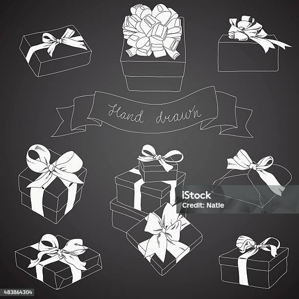 Kumpulan Kotak Hadiah Yang Digambar Dengan Tangan Dengan Busur Dan Pita ... Kumpulan Kotak Hadiah Yang Digambar Dengan Tangan Dengan Busur Dan Pita ...