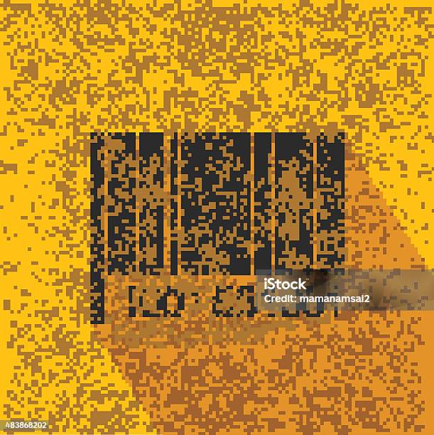 Barcode Design On Yellow Backgroundvector向量圖形及更多2015年圖片 2015年 插圖 條碼