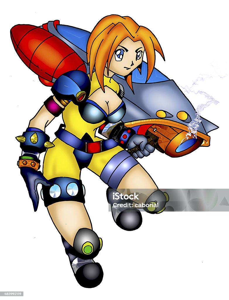 Lady Warrior Stock Illustration Download Image Now Adult Cartoon Digitally Generated Image