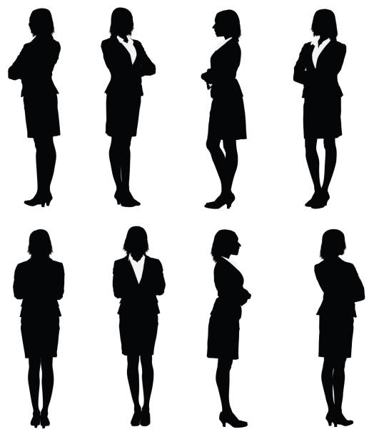 Female Silhouette Standing Back