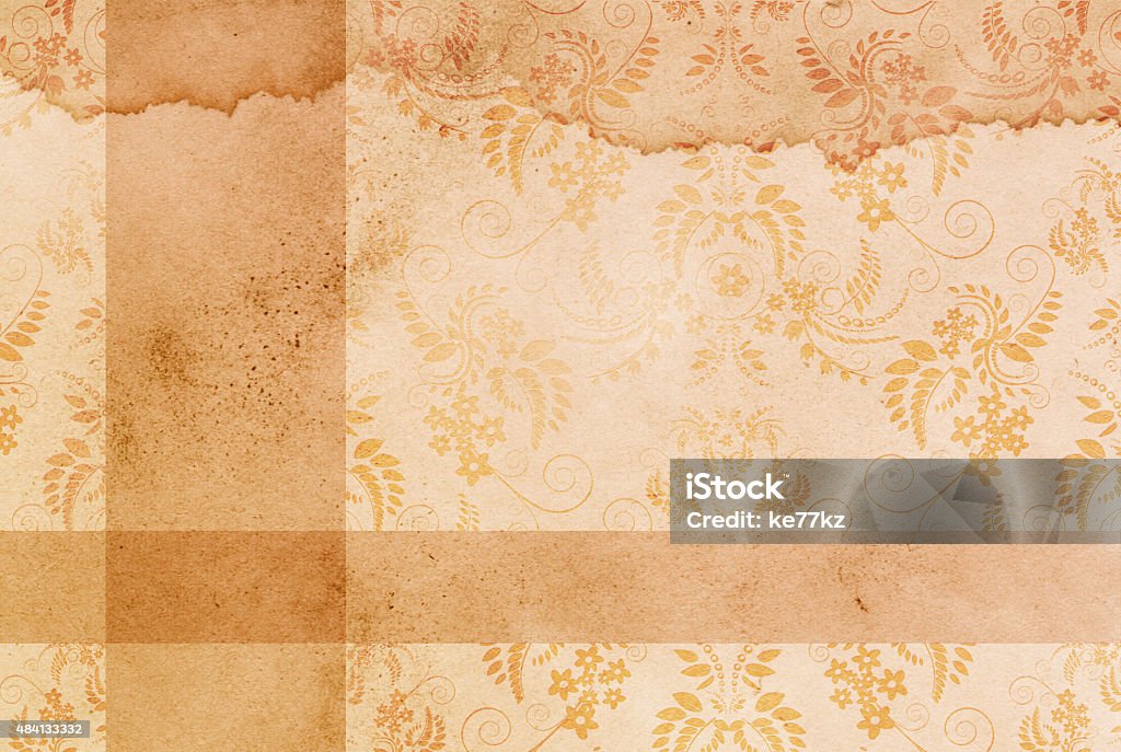 Old Paper Background With Floral Patterns Stock Illustration - Download