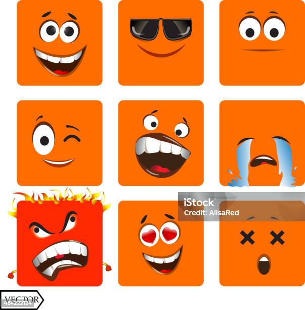 Vector Illustration Set Of Cool Glossy Single Emoticons On A向量圖形及更多2015