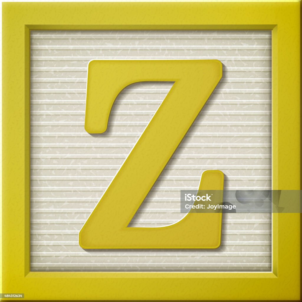 3d Yellow Letter Block Z Stock Illustration - Download Image Now - 2015