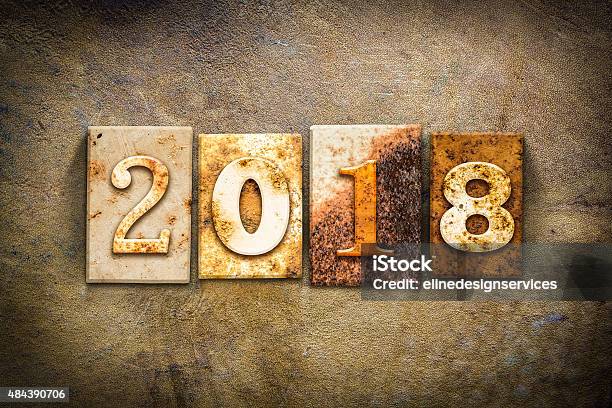 2018 컨셉입니다 활판 인쇄 가죽 테마 0명에 대한 스톡 사진 및 기타 이미지 0명 12월 31일 2015년 Istock