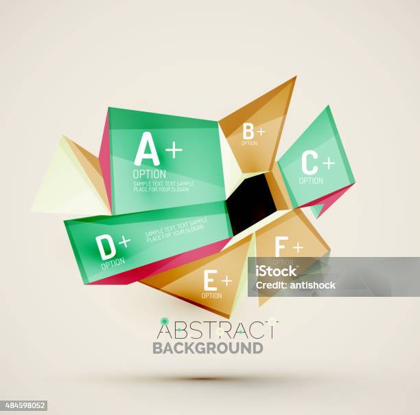 Geometric Shapes With Sample Text Abstract Template向量圖形及更多2015年圖片 Istock