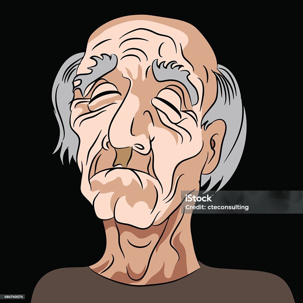 Cartoon Sad Depressed Old Man Stock Illustration Download Image Now