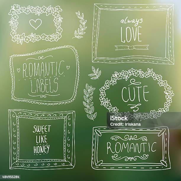 Set Of Vintage Symbols And Ribbons Vector Illustration向量圖形及更多2015年圖片