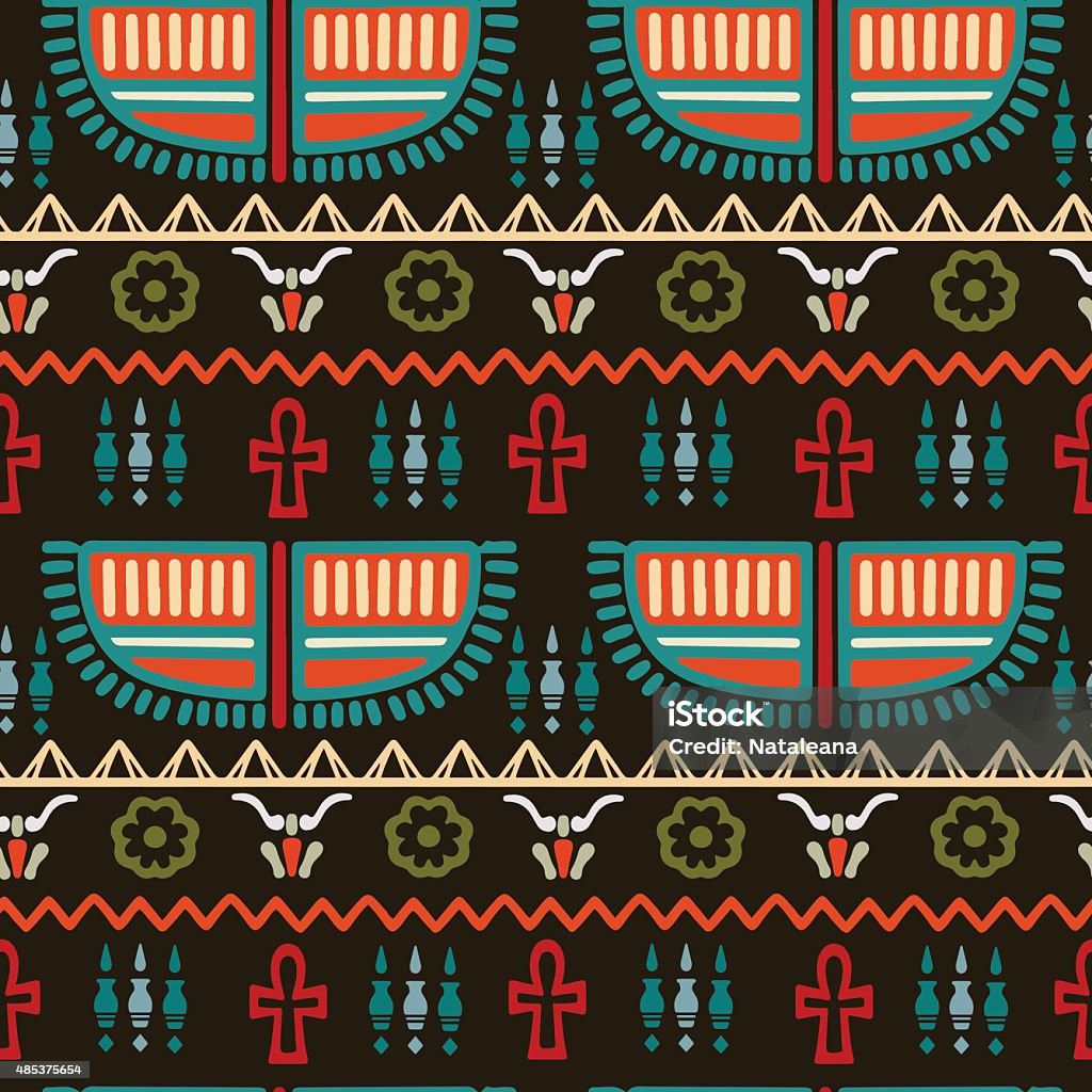 Egyptian Borders Pattern向量圖形及更多2015年圖片 2015年 T形十字架 三角形 Istock