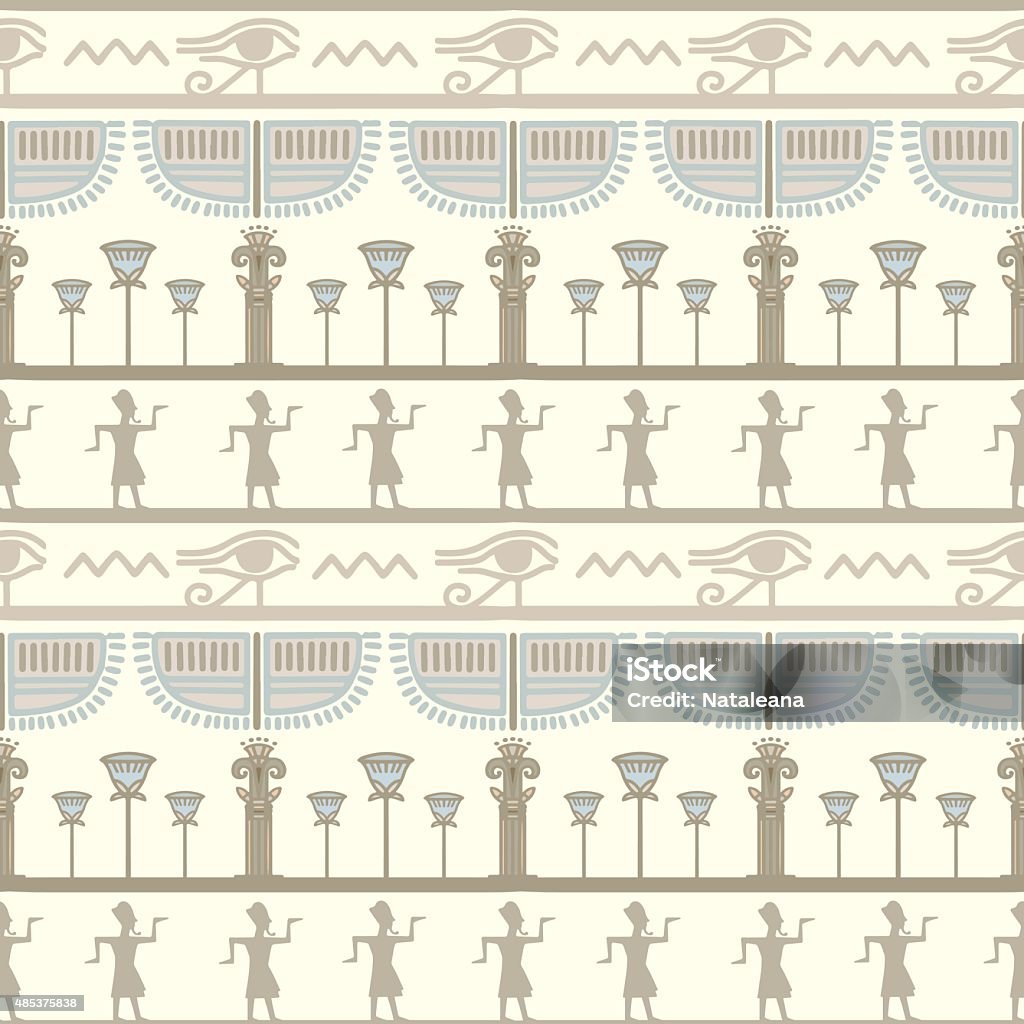 Egyptian Seamless Borders Pattern向量圖形及更多古埃及文明圖片 古埃及文明 埃及文化 式樣 Istock