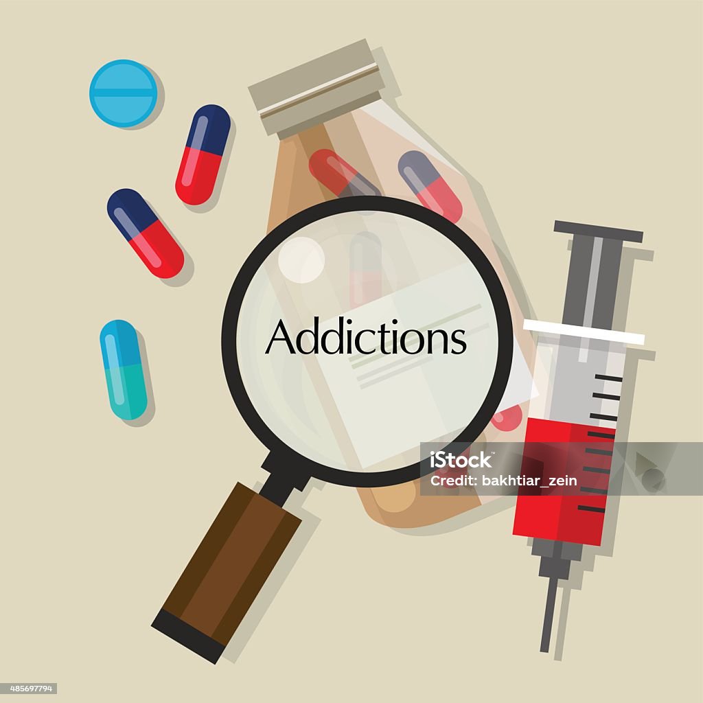 Vetores De Addictions Toxicodependentes Pílulas Overdose Ilustração
