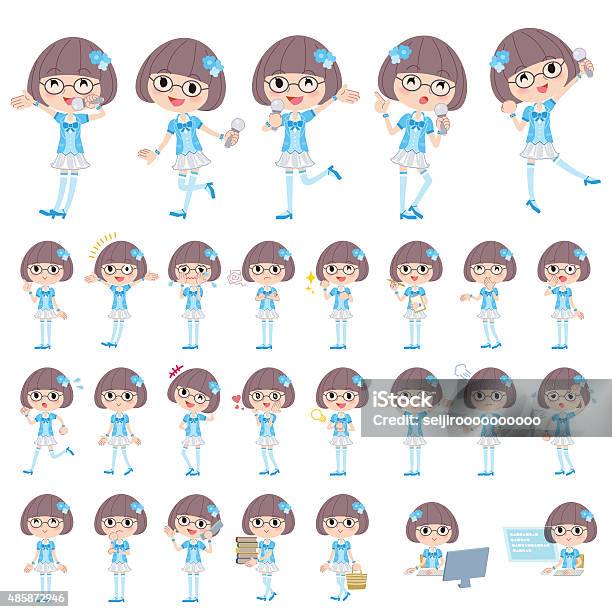 Pop 아이돌 파란색 의상 2015년에 대한 스톡 벡터 아트 및 기타 이미지 2015년 가리키기 가방 Istock