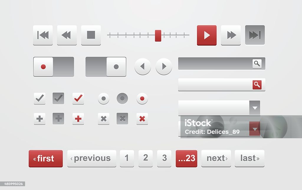 Vector Red And White Web Elements And Pagination Bar Stock Illustration ... Vector Red And White Web Elements And Pagination Bar Stock Illustration ...