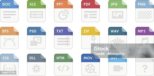 File Type Icons向量圖形及更多圖示圖片 圖示 檔案 打字 Istock