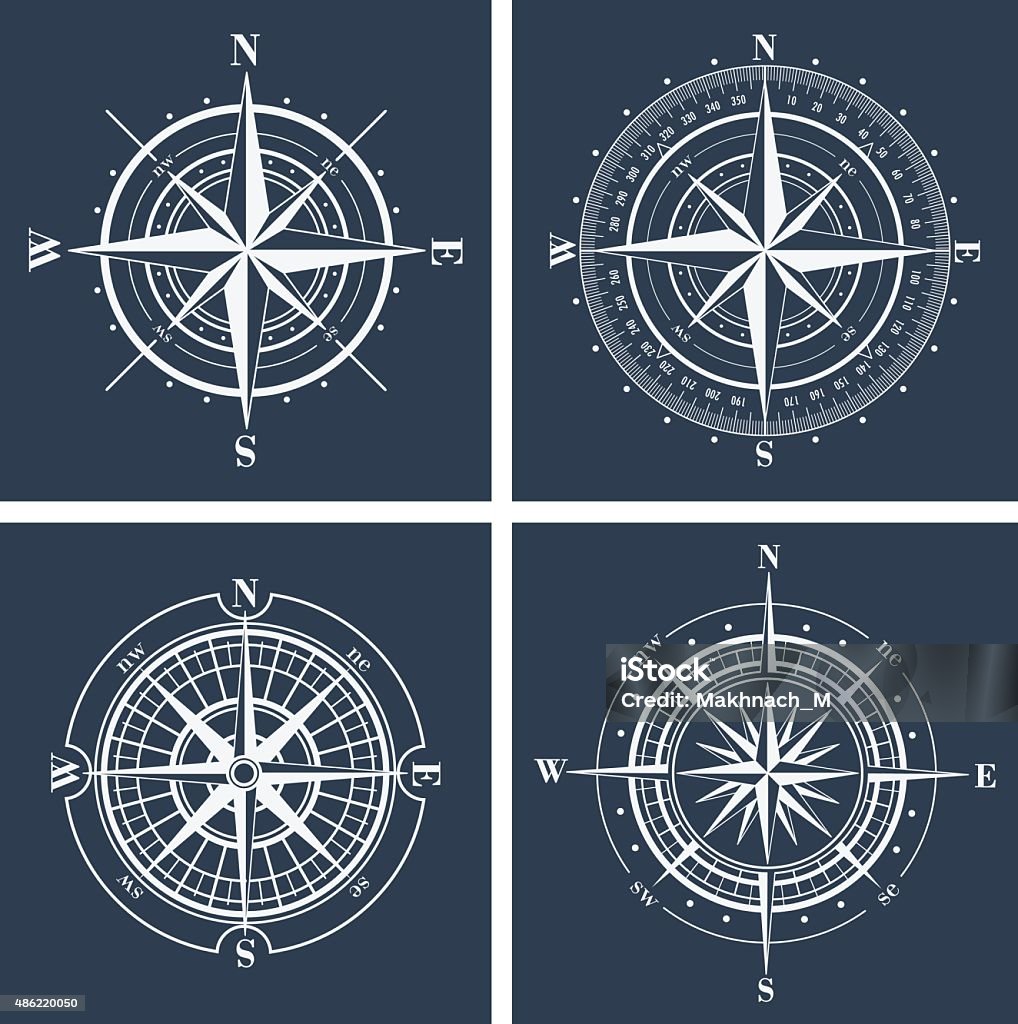 Set Of Compass Roses Vector Illustration Stock Illustration Download Image Now Compass Rose