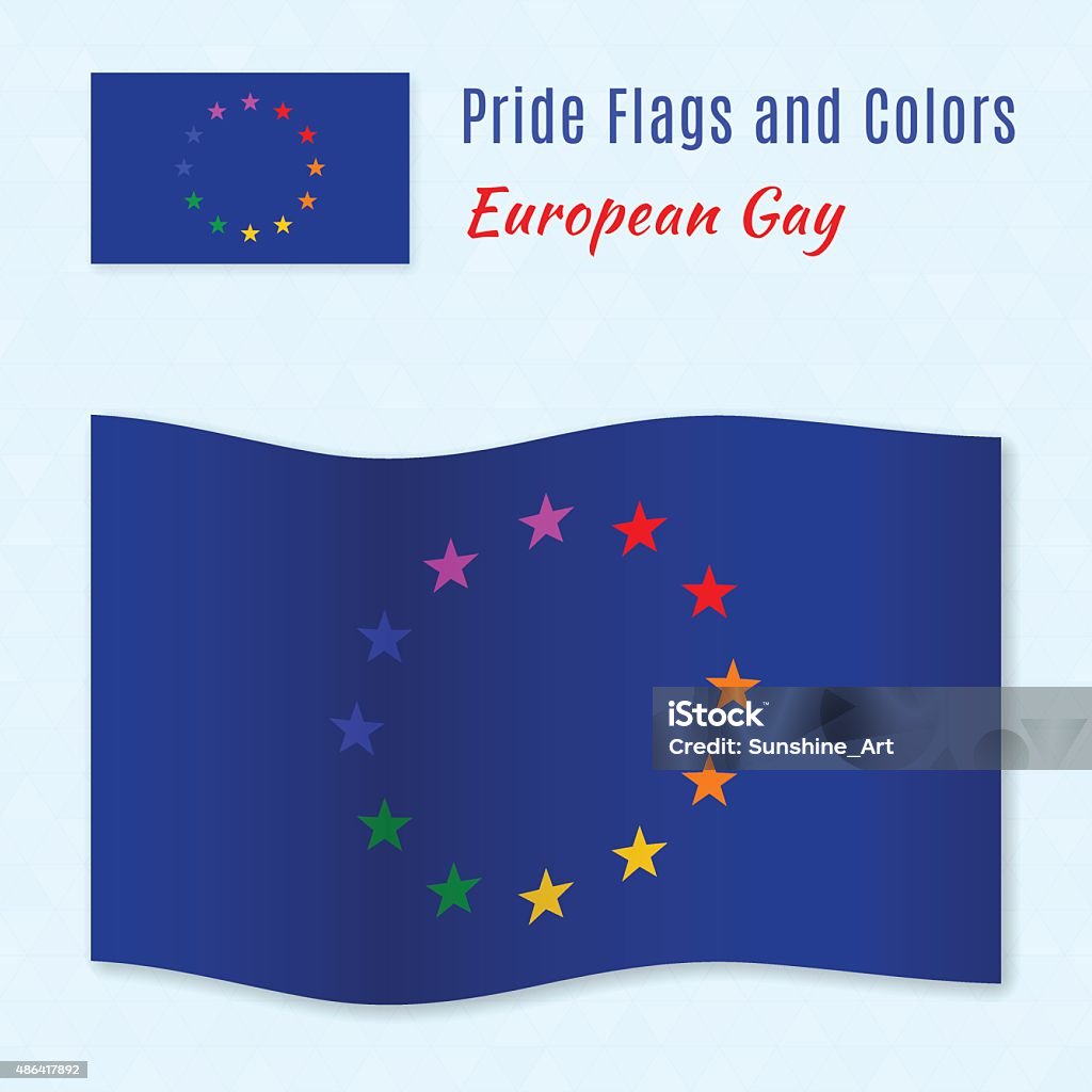 Bendera Kebanggaan Gay Eropa Dengan Skema Warna Yang Benar Ilustrasi