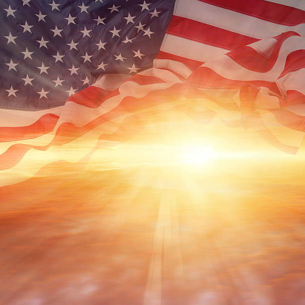 American Flag Sunset Photography American Flag Sunset Photography