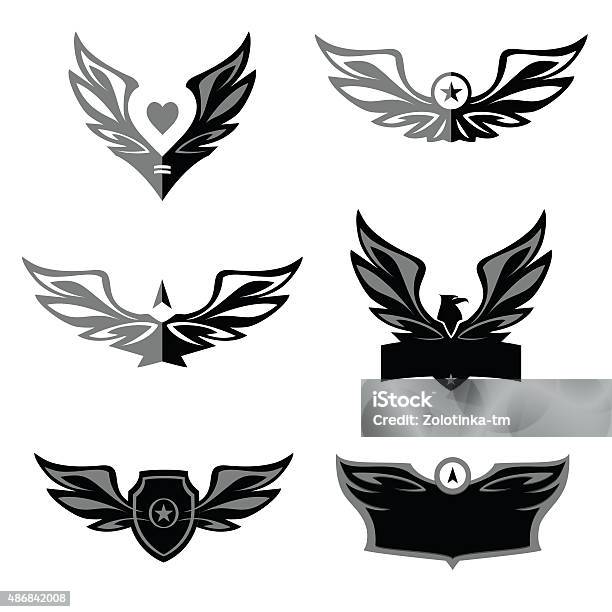 Ensemble De Modèles Vecteur Dimages Représentant Un Aigle Un Oiseau