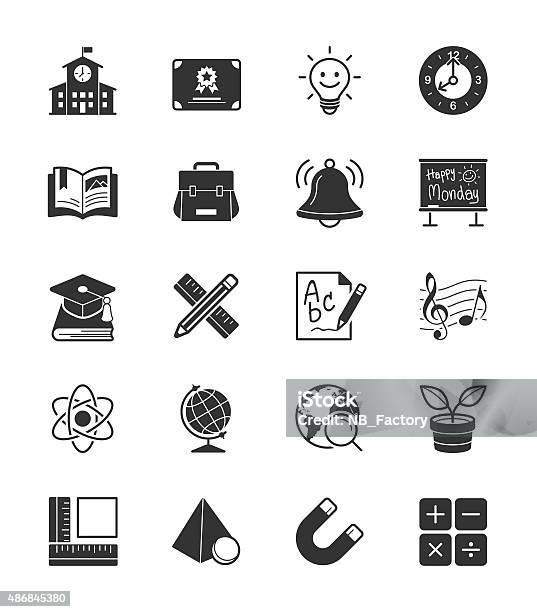 Lécole Et Léducation Icônes Set 1 Sur Fond Blanc Vecteurs Libres De