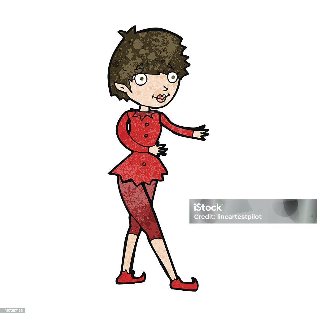 Cartoon Christmas Elf Woman Stock Illustration Download Image Now Adult Bizarre Cheerful