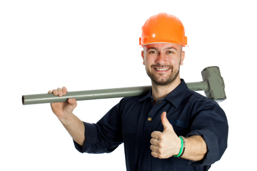 Builder 해머 흰색 바탕에 흰색 배경 건설 산업에 대한 스톡 사진 및 기타 이미지 건설 산업 공사장 인부 기계공