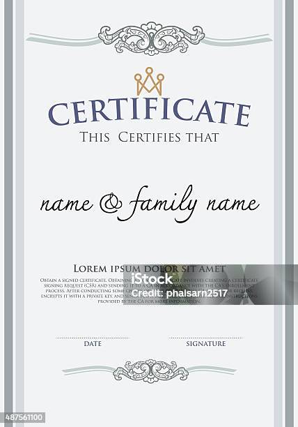 Vector Certificate Template向量圖形及更多2015年圖片 2015年 保安 保安員 Istock