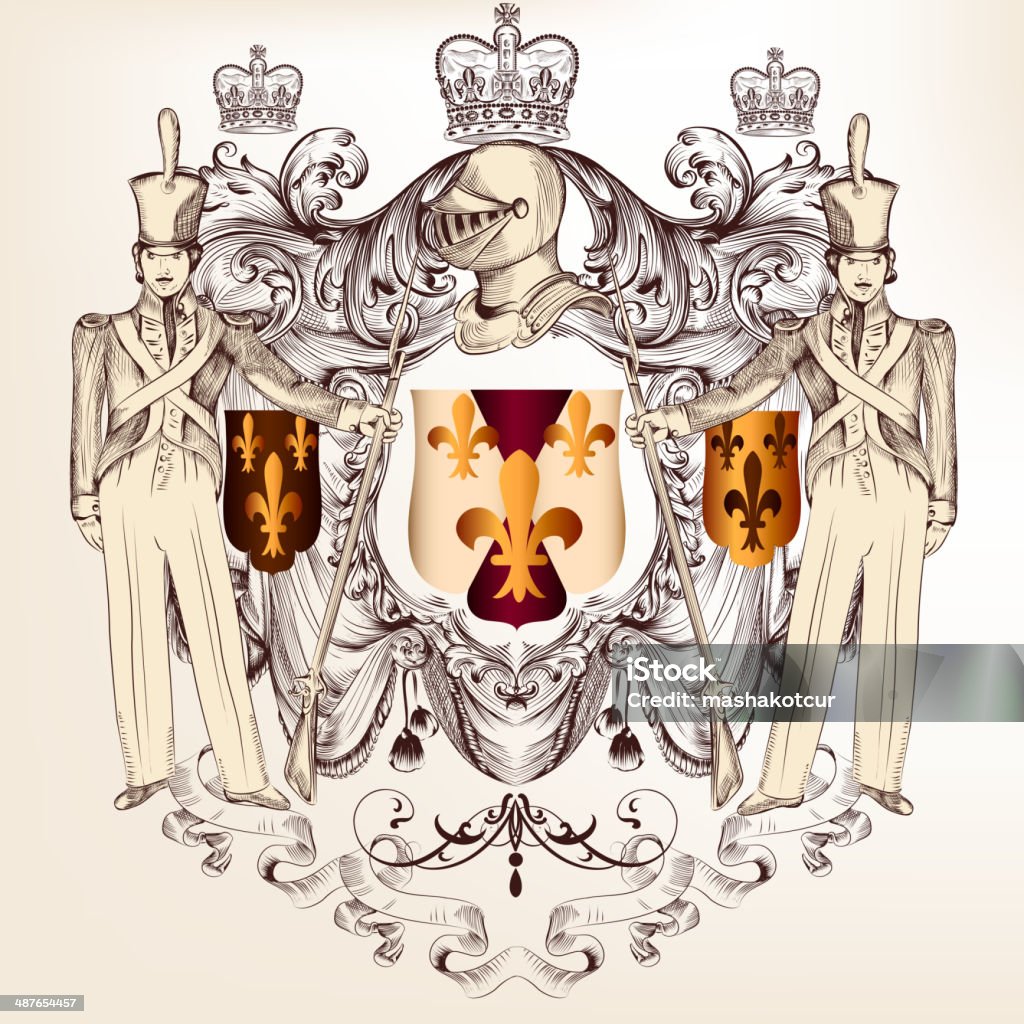 Heraldic 설계 문장 빈티지 스타일 기사 사람의 역할에 대한 스톡 벡터 아트 및 기타 이미지 기사 사람의 역할 바로크