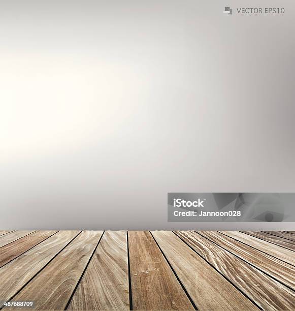 Empty Room And Wood Floor Vector Illustration向量圖形及更多傢俱圖片 傢俱 厚板 咖啡色