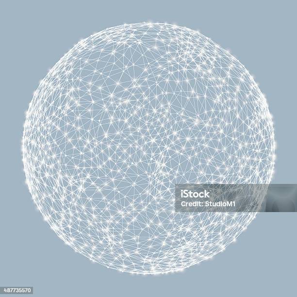 3 D 구 글로벌 디지탈 연결 기술 컨셉입니다 점박이에 대한 스톡 벡터 아트 및 기타 이미지 점박이 행성 0명 Istock