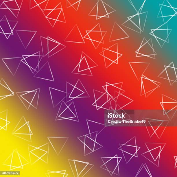 Abstract White Triangle On Rainbow Background向量圖形及更多外太空圖片 外太空 式樣 形狀