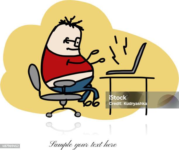 Programmer Di Tempat Kerja Sketsa Untuk Desain Anda Ilustrasi Stok