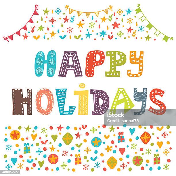 Kartu Ucapan Happy Holidays Ilustrasi Untuk Desain Liburan Ilustrasi ... Kartu Ucapan Happy Holidays Ilustrasi Untuk Desain Liburan Ilustrasi ...
