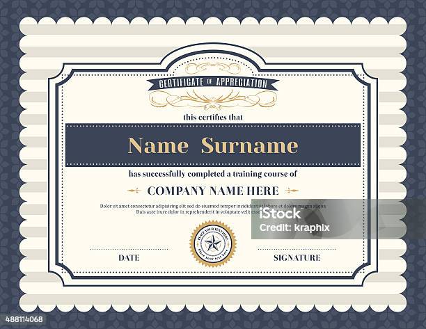 Vintage Retro Frame Certificate Background Template向量圖形及更多2015年圖片 Istock