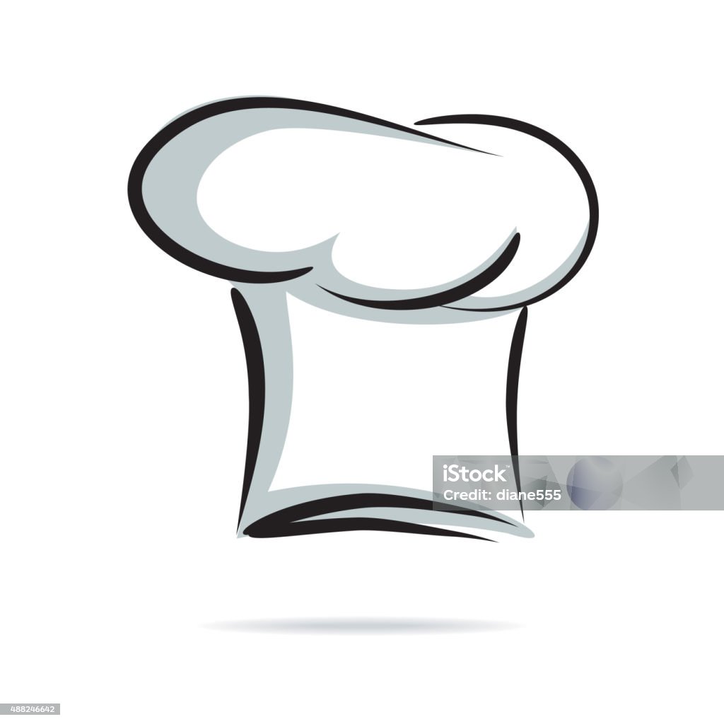 Cute Chefs Hat In Greyscale Stock Illustration Download Image Now