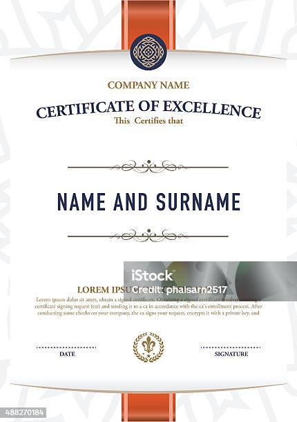 Vector Certificate Template向量圖形及更多2015年圖片 2015年 保安 保安員 Istock