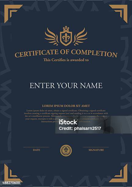 Vector Certificate Template向量圖形及更多2015年圖片 2015年 保安 保安員 Istock