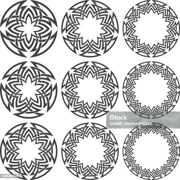9 작은창자 장식 요소를 이용하여 스트라이프 Braiding 0명에 대한 스톡 벡터 아트 및 기타 이미지 0명 2015년