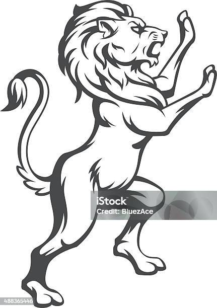 Heraldic Lion 벡터 입석 사자에 대한 스톡 벡터 아트 및 기타 이미지 사자 옆모습 서 있기 Istock