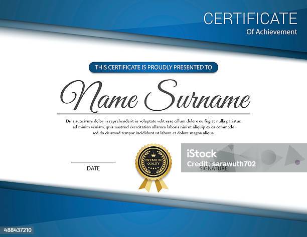 Vector Certificate Template向量圖形及更多模板圖片 模板 證書 2015年 Istock