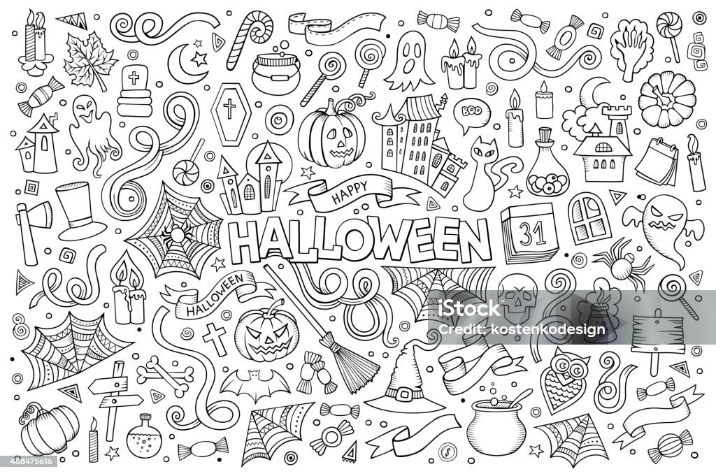 Croquis De Vecteur Dessiné Main Dessin Doodle Ensemble Dobjets Vecteurs