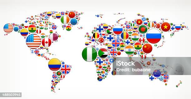 World Map With Flag Buttons向量圖形及更多國家 地域圖片 國家 地域 旗幟 世界地圖 Istock